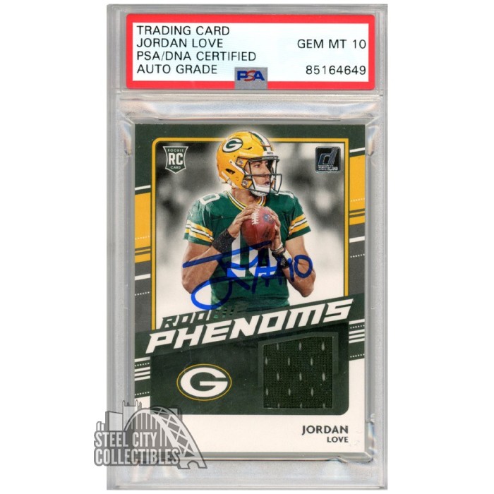 Jordan Love 2020 Panini Donruss Rookie Phenoms Autograph Jersey Card # ...