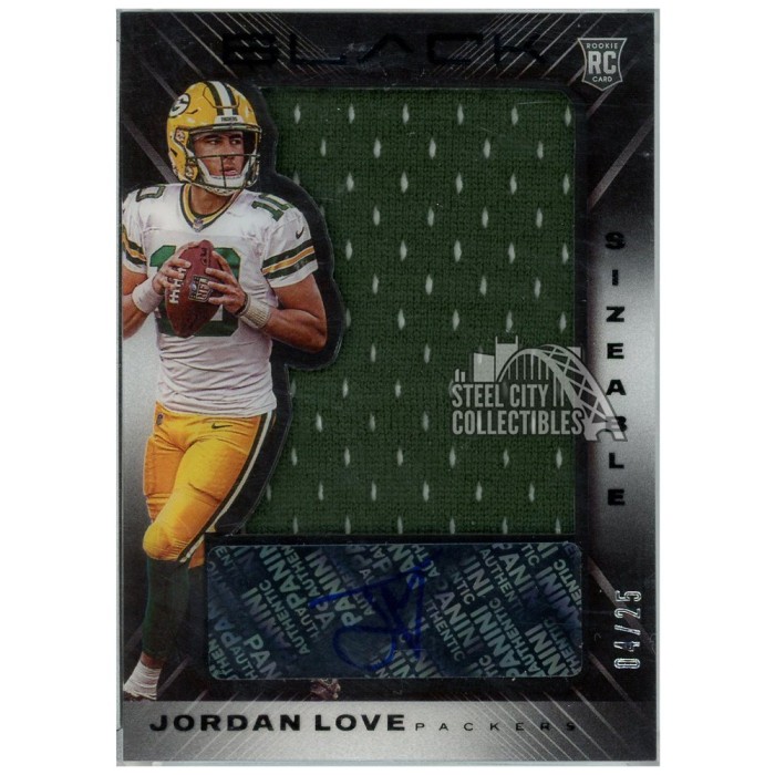 Jordan Love 2020 Panini Black Sizeable Autograph Rookie Relic Card #SS ...