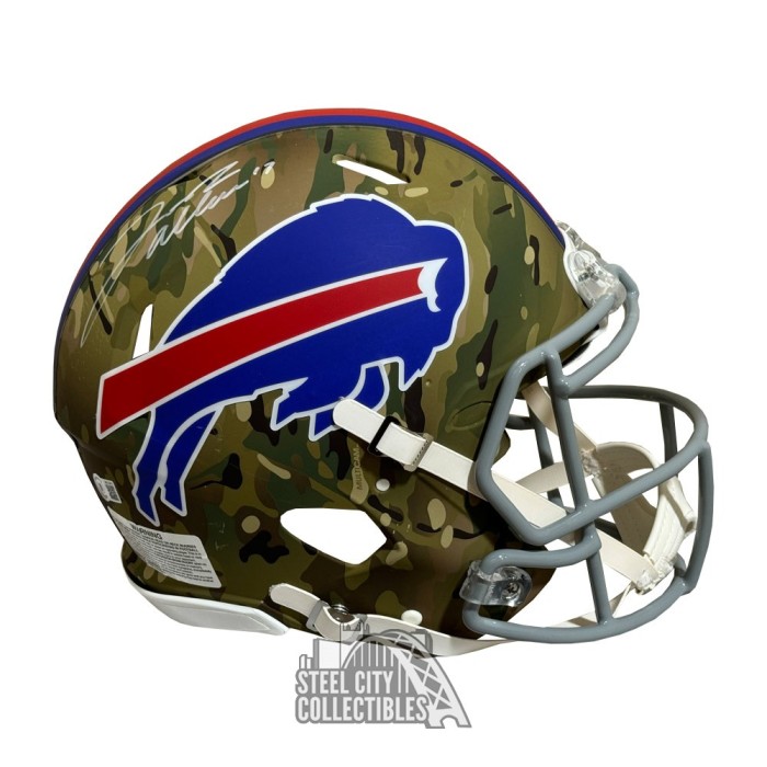 Josh Allen Autographed Buffalo Camo Authentic Full Size Helmet - BAS ...