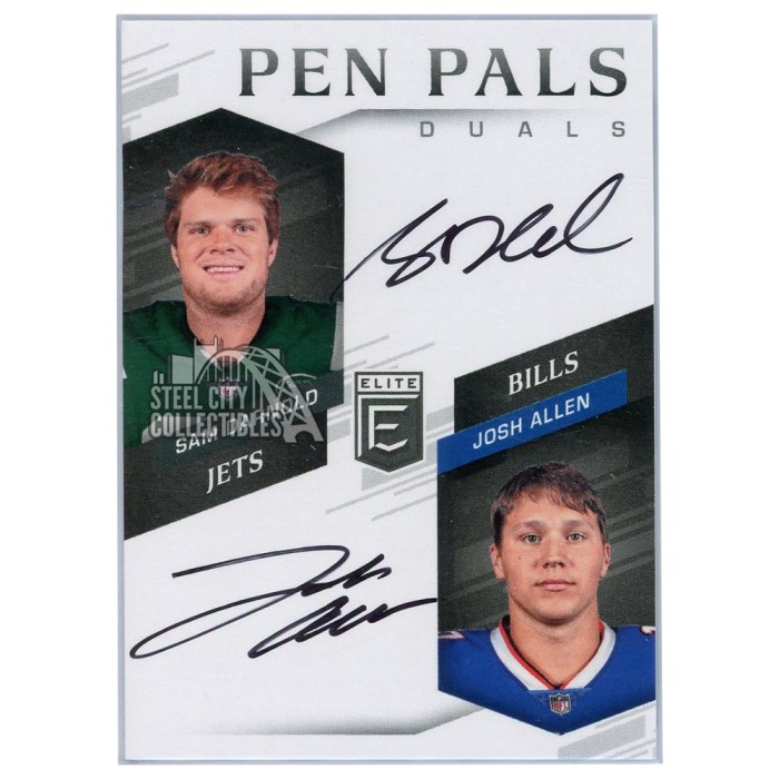 Josh Allen, Sam Darnold 2018 Panini Elite Pen Pals Dual Autograph ...