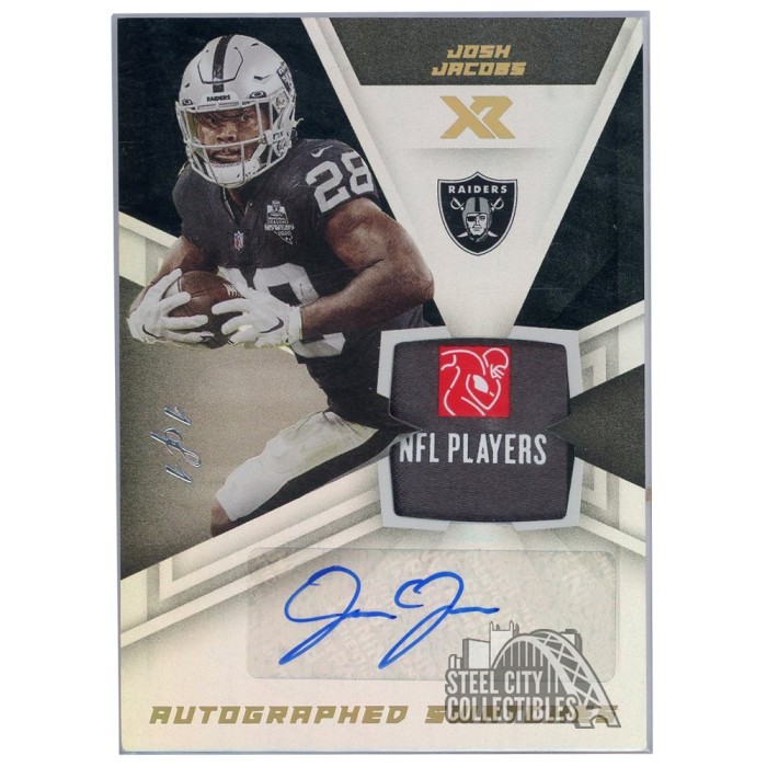 Josh Jacobs 2021 Panini Xr Autograph Laundry Tag Patch Card #AUS-JJA 1/ ...