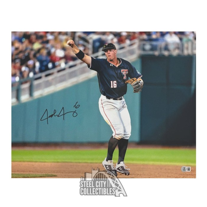 Josh Jung Autographed Texas Tech 16x20 Baseball Photo - BAS | Steel ...