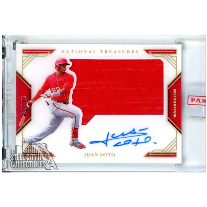 Juan Soto 2020 Panini National Treasures Autograph Jersey Card #CJS-JS ...