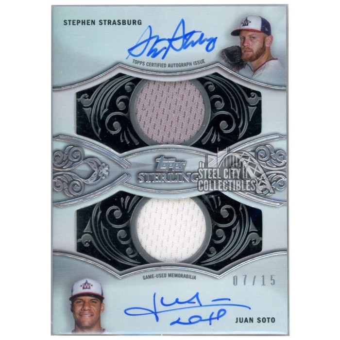 Juan Soto / Stephen Strasburg 2021 Topps Sterling Dual Autograph Relic ...