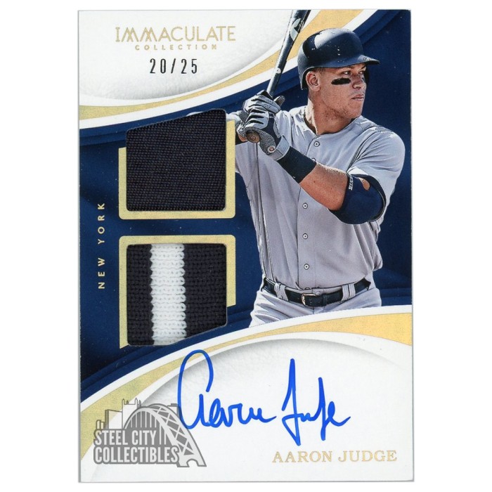 Aaron Judge 2017 Panini Immaculate Dual Patch Autograph Rookie Card 20/ ...