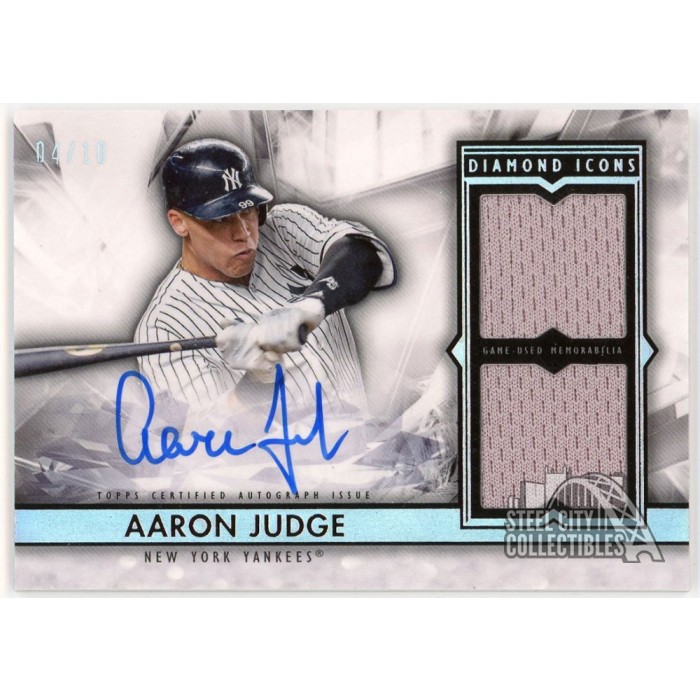 Aaron Judge 2019 Topps Diamond Icons Dual Jersey Autograph Card #SPD-AJ ...