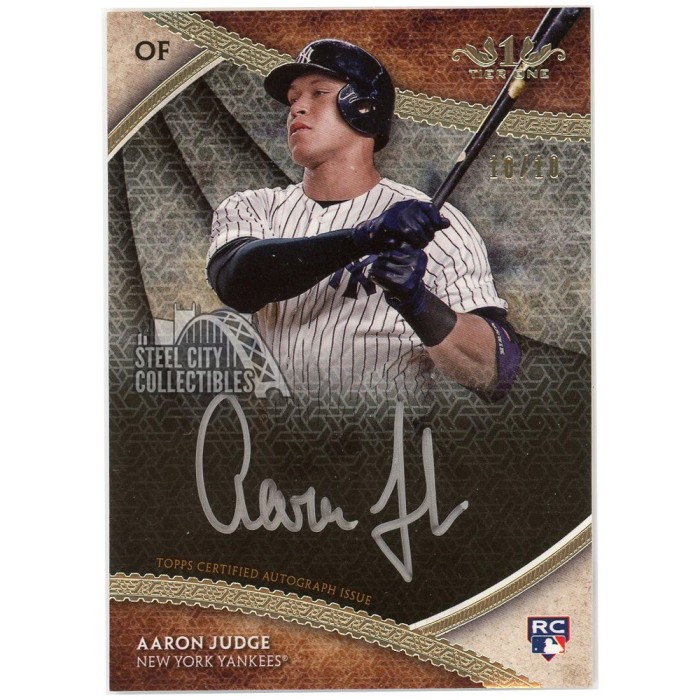 Aaron Judge 2017 Topps Tier One Break Out Silver Ink Rookie Autograph ...