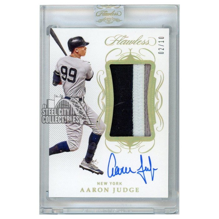 Aaron Judge 2020 Panini Flawless Gold Patch Autograph Card 02/10 ...