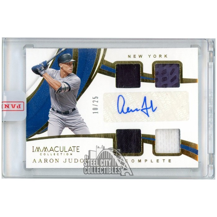 Aaron Judge 2019 Panini Immaculate Complete Quad Relic Auto #C-AJ 10/25 ...