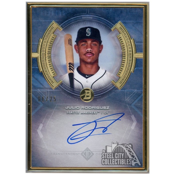 Julio Rodriguez 2020 Bowman Transcendent Autograph Card #BTA-JR 6/25 ...