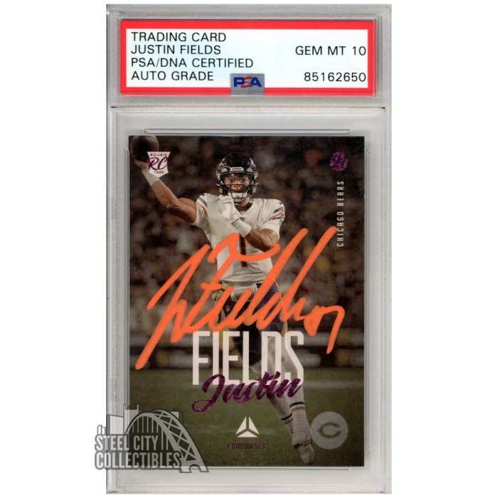 Justin Fields 2021 Panini Chronicles Luminance Pink Autograph Rookie ...