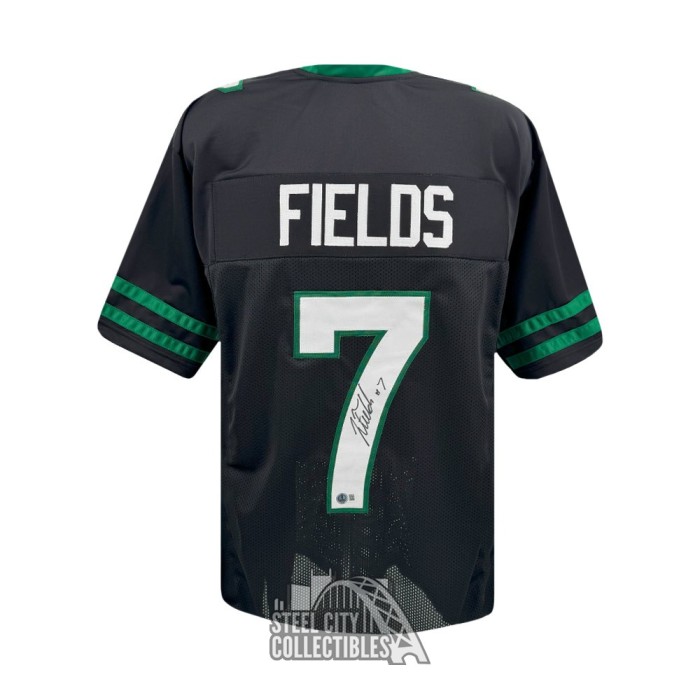 Justin Fields Autographed New York Custom Black Football Jersey - BAS ...