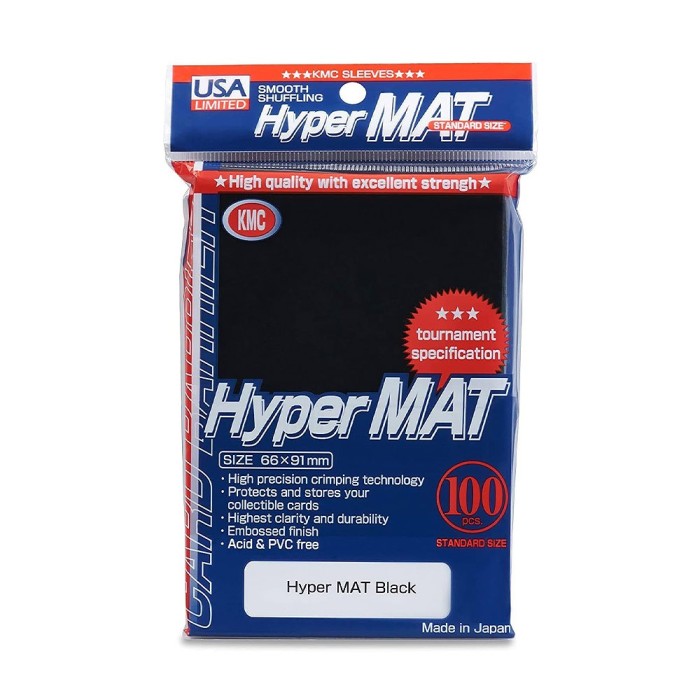 KMC Hyper Matte Sleeves USA Pack Black 100ct | Steel City Collectibles