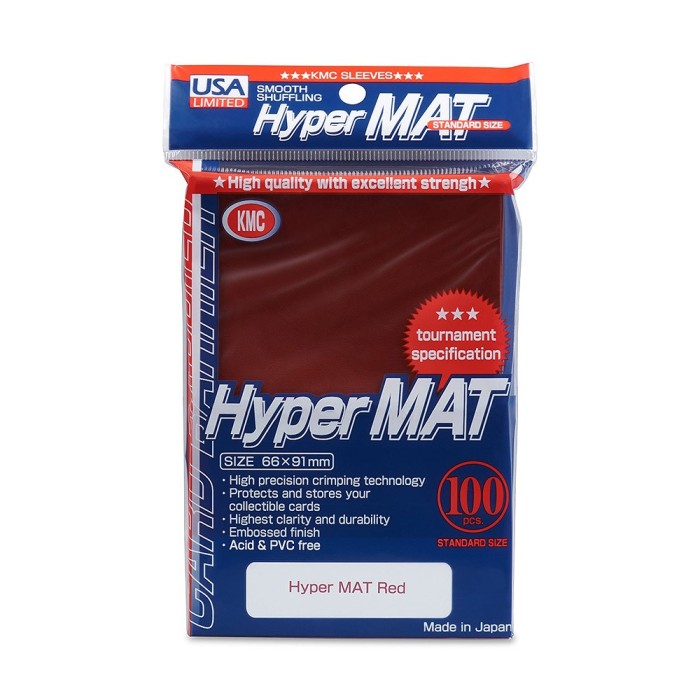 KMC Hyper Matte Sleeves USA Pack Red 100ct | Steel City Collectibles