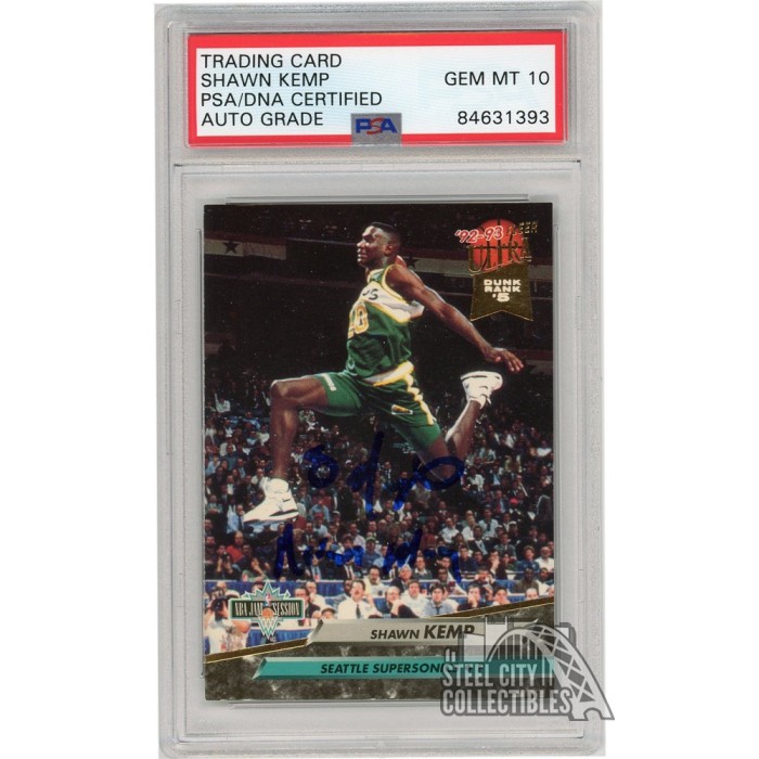 Shawn Kemp 1992-93 Fleer Ultra Autograph Card "Reign Man" #205 PSA/DNA ...