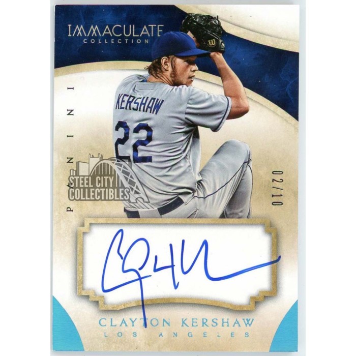 Clayton Kershaw 2014 Panini Immaculate Autograph Card #97 2/10 | Steel ...