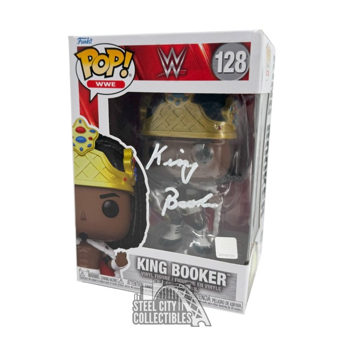 King Booker Autographed WWE Funko Pop - Fanatics (White Ink) | Steel ...