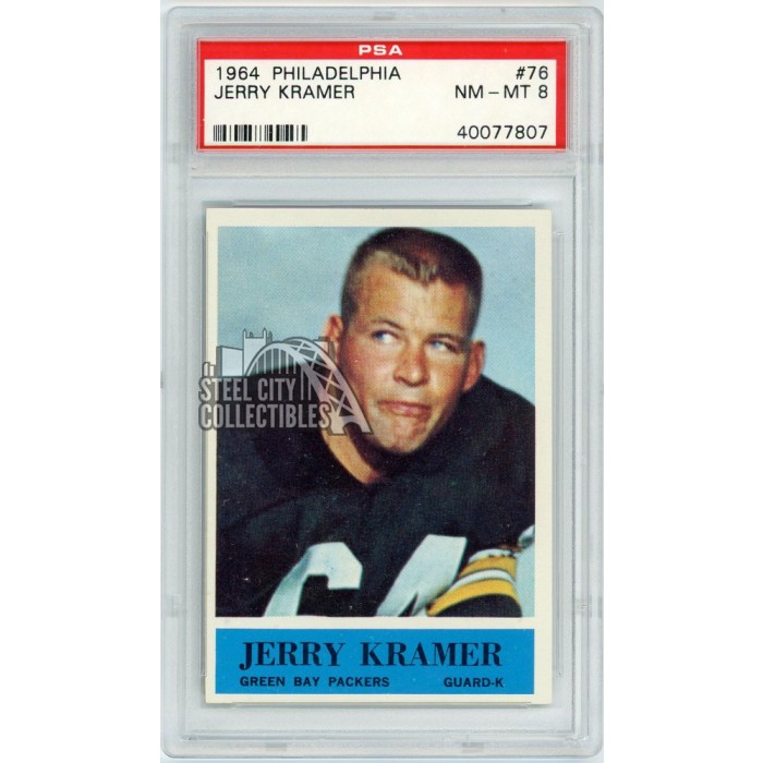 Jerry Kramer 1964 Philadelphia Football Card #76 PSA 8 | Steel City ...