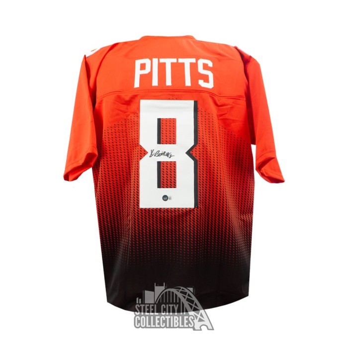 Kyle Pitts Autographed Atlanta Custom Red Football Jersey - BAS | Steel ...