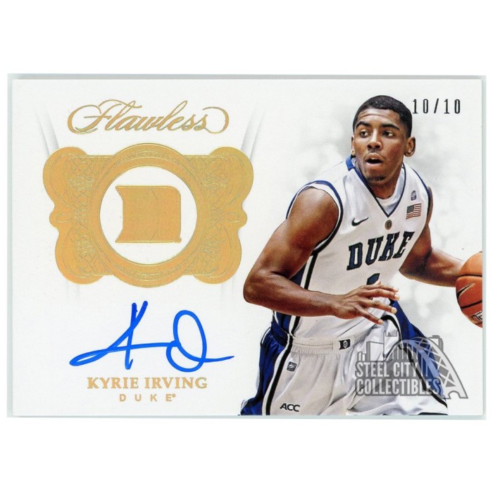 Kyrie Irving 2018-19 Panini Flawless Collegiate Team Logo Signatures ...