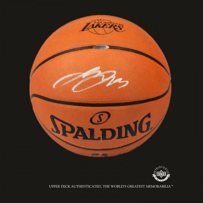 LeBron James Autographed Lakers Spalding Basketball - Upper Deck COA ...