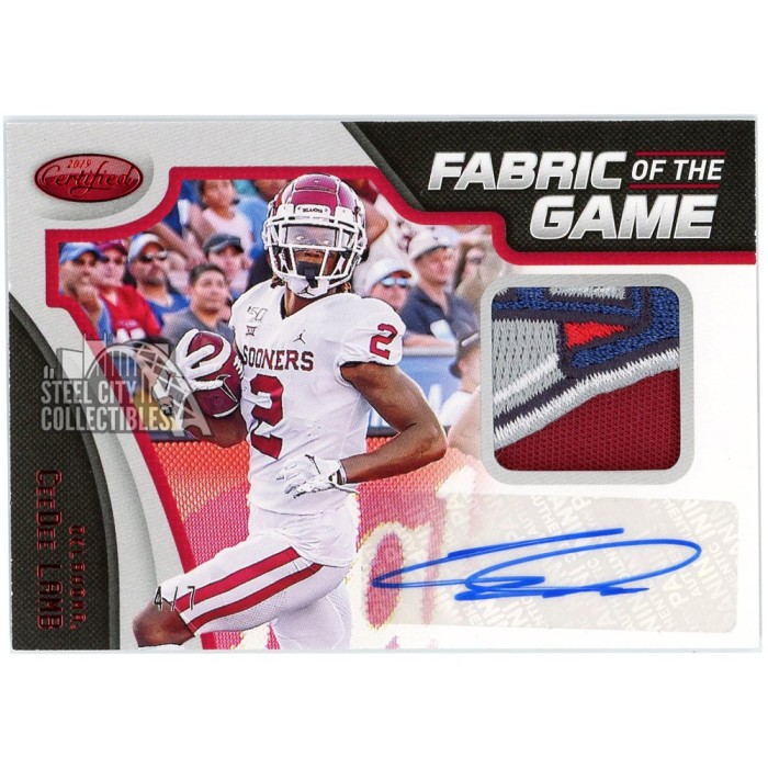 CeeDee Lamb 2020 Panini Chronicles Draft Picks Certified Fabric of the ...