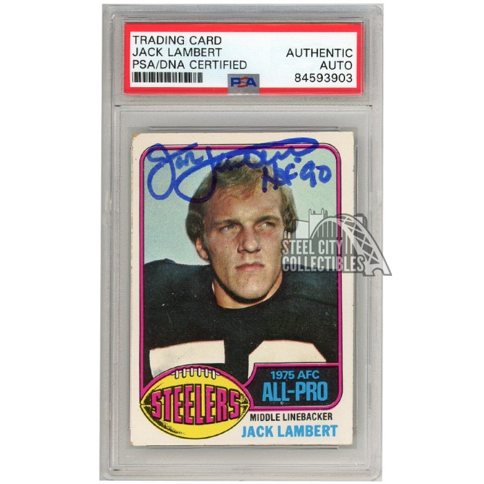 Jack Lambert 1976 Topps "HOF 90" Autograph Rookie Card #220 PSA/DNA ...