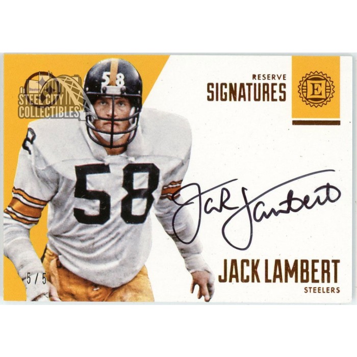 Jack Lambert 2016 Panini Encased Reserve Signatures Autograph Card #RS ...