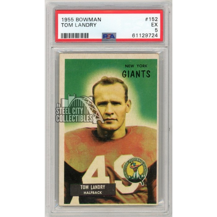 Tom Landry 1955 Bowman Football Card #152 PSA 5 | Steel City Collectibles