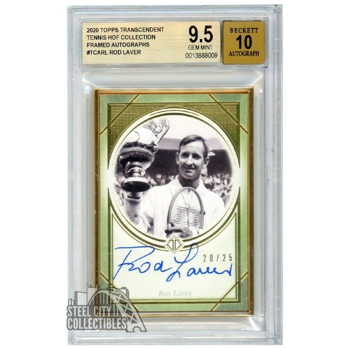Rod Laver 2020 Topps Transcendent Tennis Gold Autograph Card 20/25 #TCA ...