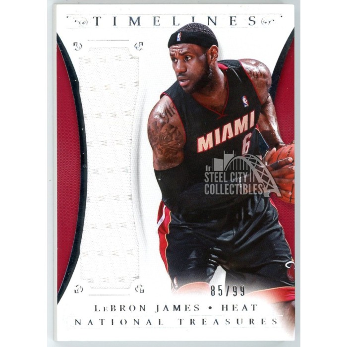 LeBron James 2013-14 Panini National Treasures Timelines Patch Card #11 ...