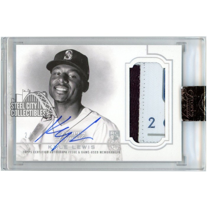 Kyle Lewis 2020 Topps Dynasty Rookie Game-Used Patch Autograph Card # ...