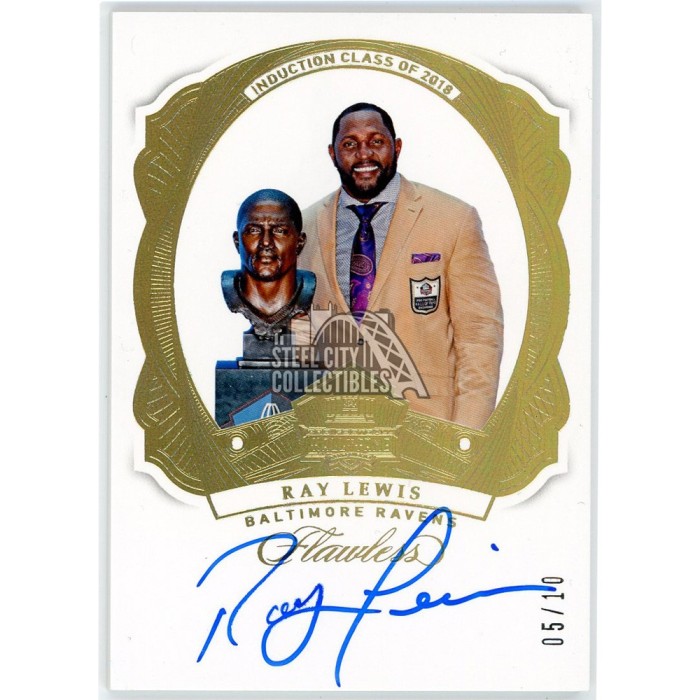 Ray Lewis 2018 Panini Flawless Hall Of Fame Autograph Card #HOF-RL 05/ ...