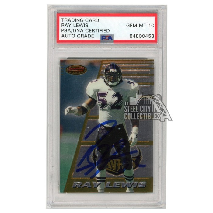 Ray Lewis 1996 Bowman's Best Autograph Rookie Card #164 PSA/DNA 10 ...