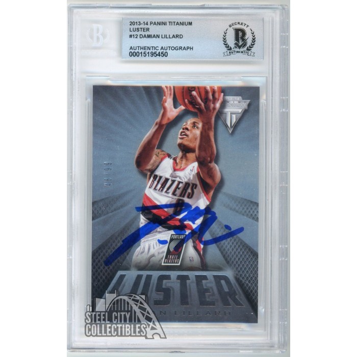 Damian Lillard 2013-14 Panini Titanium Luster Autograph Card #12 /99 ...
