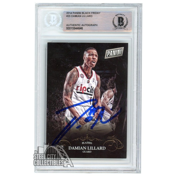 Damian Lillard 2014 Panini Black Friday Autograph Card #25 BAS | Steel ...