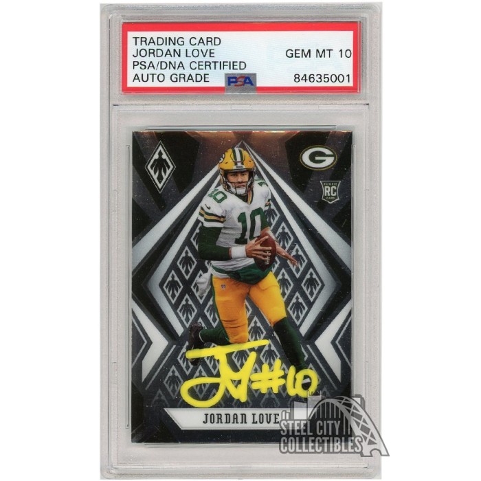 Jordan Love 2020 Panini Phoenix Autograph Rookie Card #104 PSA/DNA 10 ...