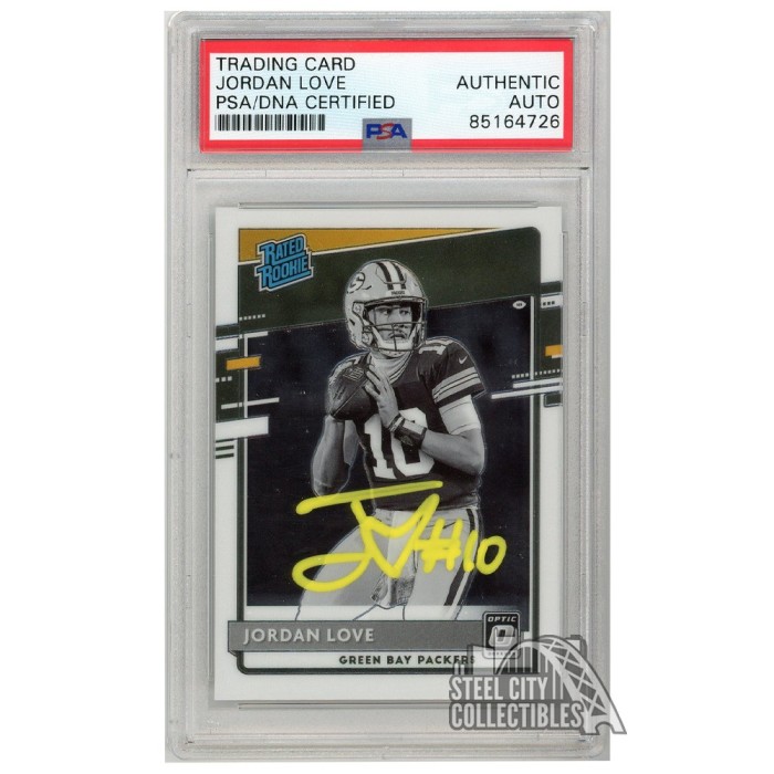 Jordan Love 2020 Panini Donruss Optic Variation Rated Rookie Autograph ...