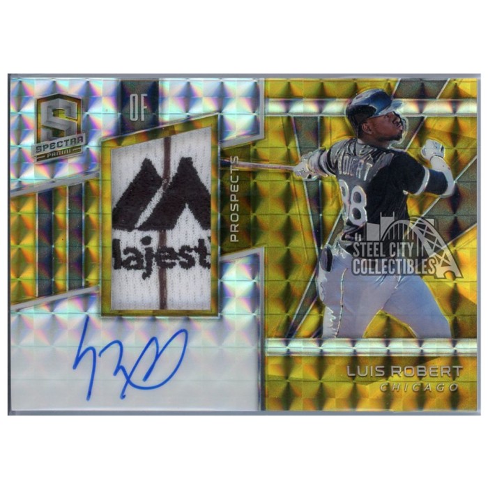 Luis Robert 2020 Panini Spectra Gold Autograph Logo Patch Card #SPJA-LR ...