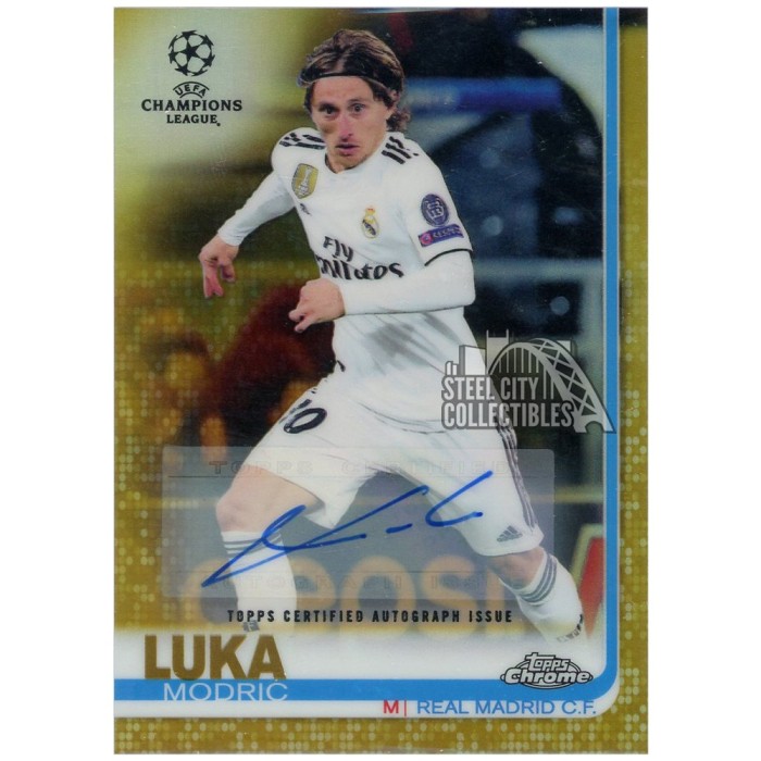 Luka Modric 2019 Topps Chrome UEFA Champions League Gold Autograph Card ...