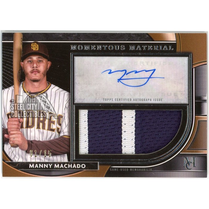 Manny Machado 2021 Topps Museum Momentous Game-Used Patch Auto 1/15 ...