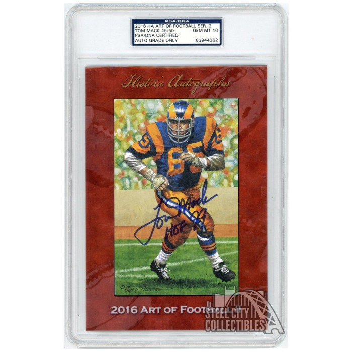 Tom Mack 2016 Historic Autographs Art of Football Series 2 Jumbo ...