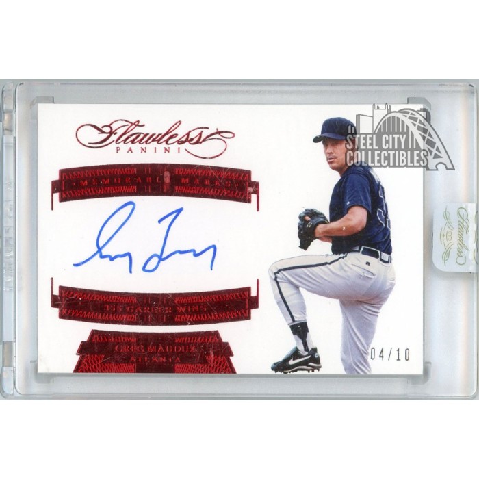 Greg Maddux 2017 Panini Flawless Memorable Marks Ruby Autograph Card # ...