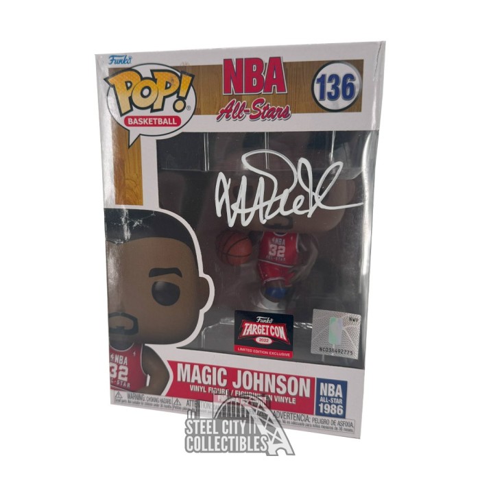 Magic Johnson Autographed NBA All Stars Funko Pop - BAS (Ripped Box ...