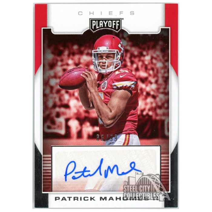 Patrick Mahomes 2017 Panini Playoff Rookie Autograph Card 63/99 #RPS-PM ...
