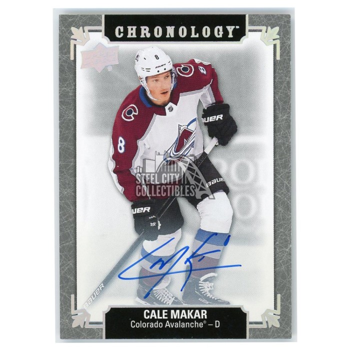 Cale Makar 2019-20 Upper Deck Chronology Franchise History Rookie ...