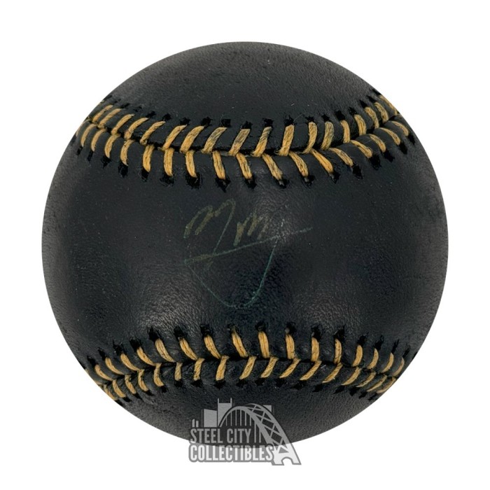 Manny Machado Autographed Official Black MLB Baseball - MLB (*Faded ...