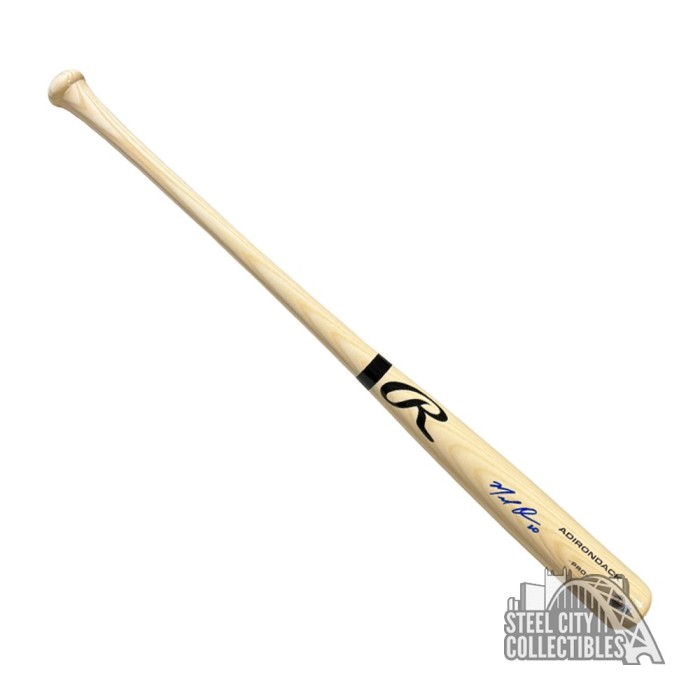 Marcell Ozuna Autographed Rawlings Blonde Baseball Bat - BAS | Steel ...
