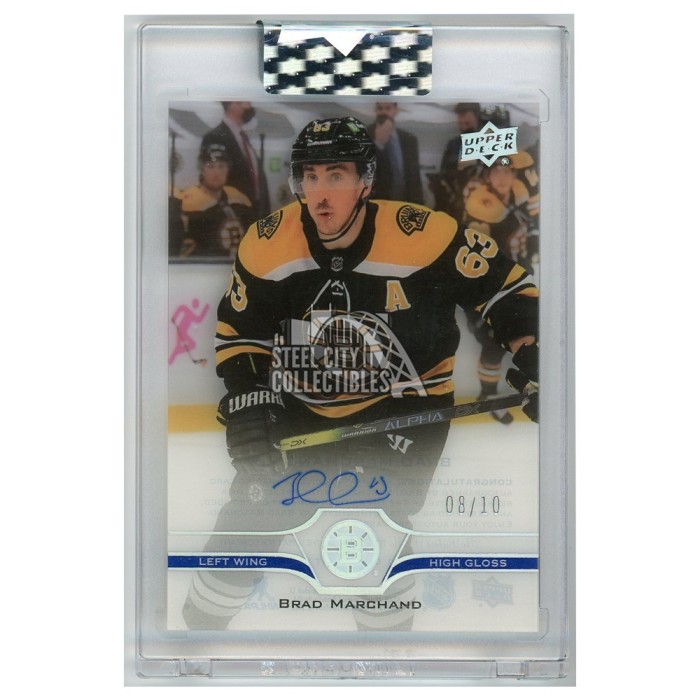 Brad Marchand 2020-21 Upper Deck Clear Cut High Gloss Autograph Card # ...