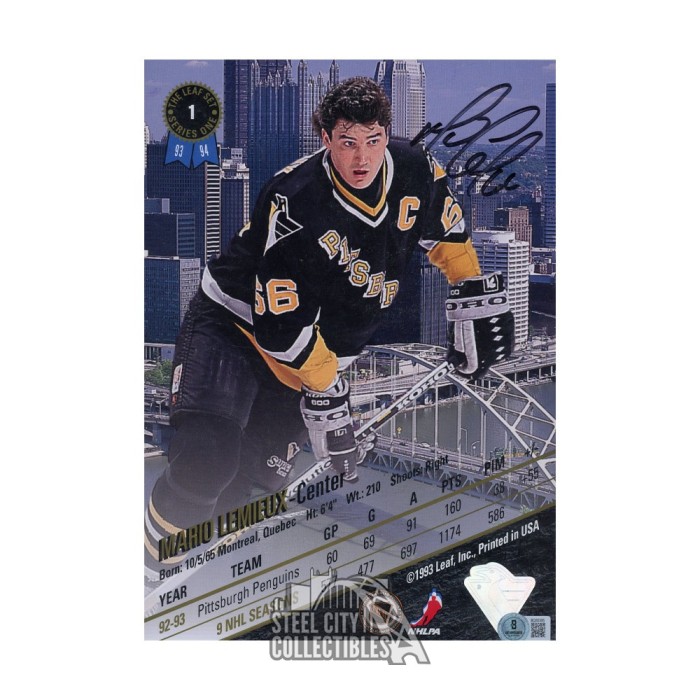 Mario Lemieux 1993-94 Leaf Jumbo 8x12 Hockey Card - BAS | Steel City Collectibles